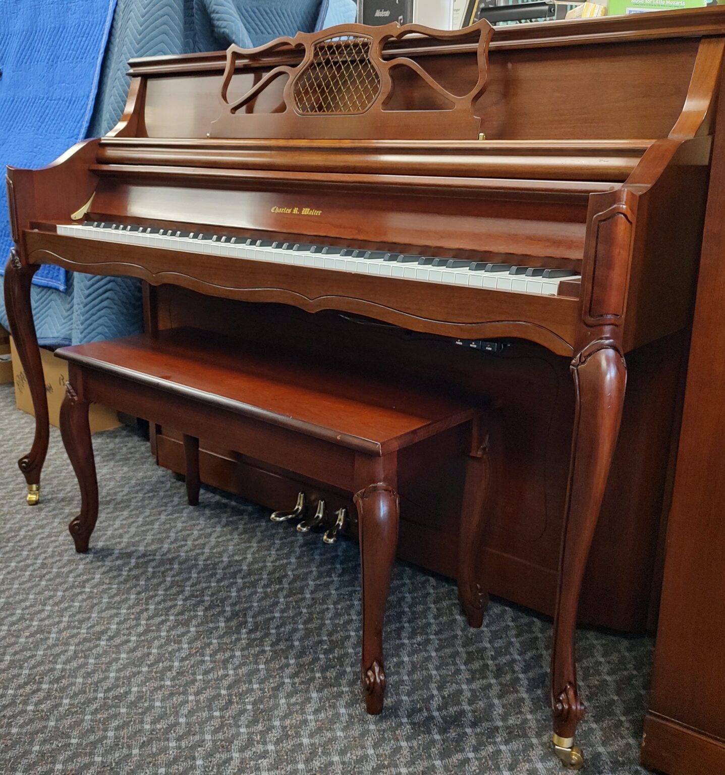 SOLD – 2000 Charles Walter console piano (#526909) - Kramer's Piano Shop